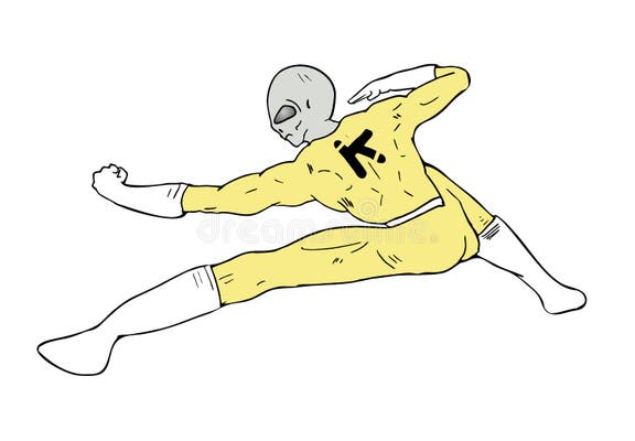 Alien fighter stock vector. Illustration of strong, martial - 64881143