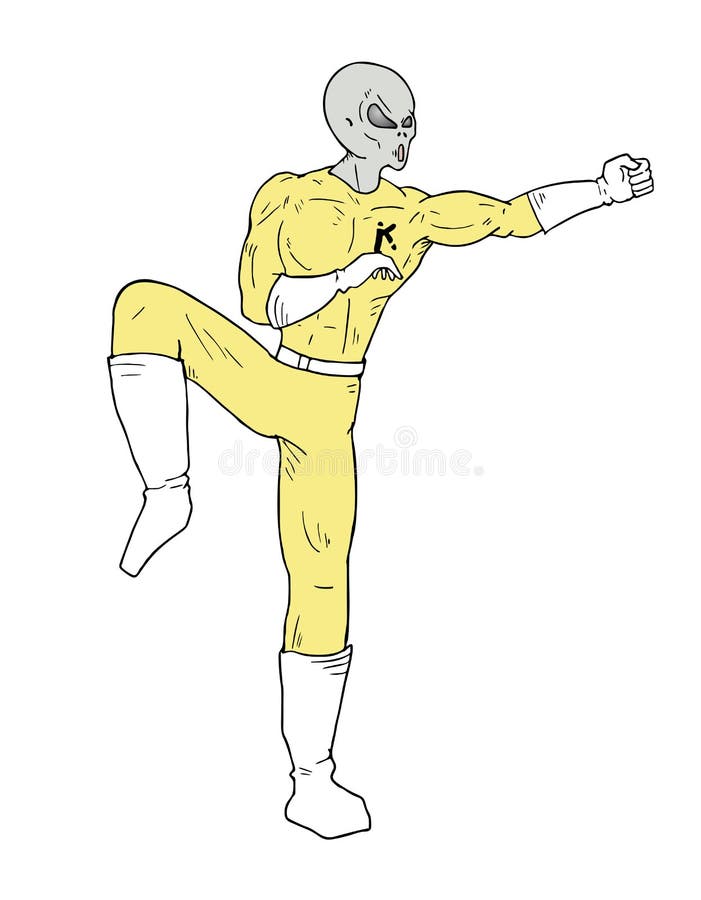 Alien fighter stock vector. Illustration of kung, character - 65825788