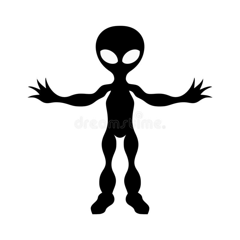 Alien figure draw stock vector. Illustration of cartoon - 318395096