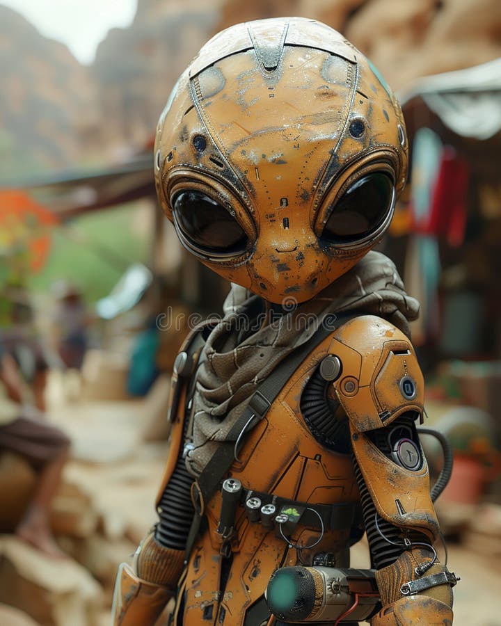 An Alien Figure Wearing a Space Suit and Goggles, Stock Illustration ...