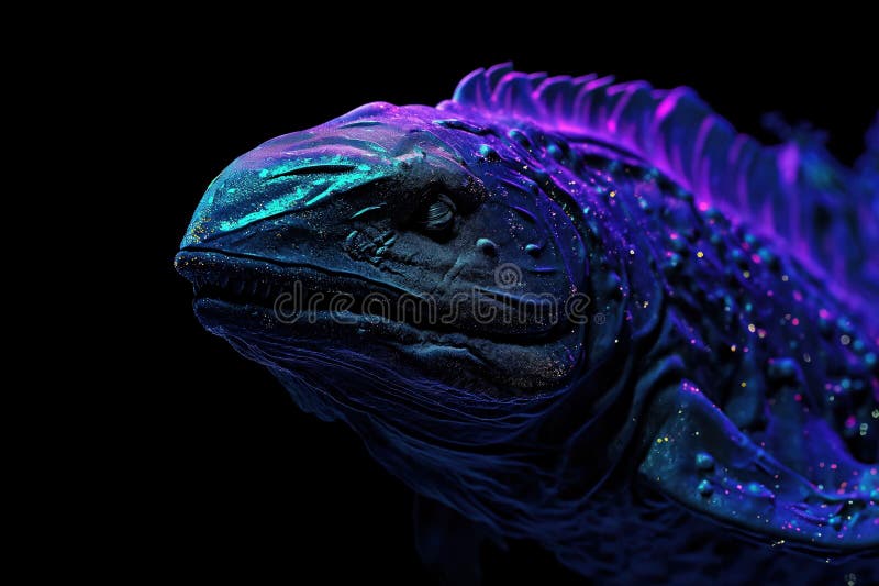 Alien Fish Head Emerging from the Dark Void of Space Stock Illustration ...