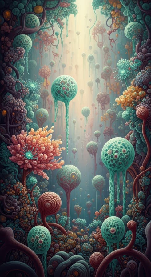 Alien Flora in a Subterranean Ecosystem Stock Photo - Image of concept ...