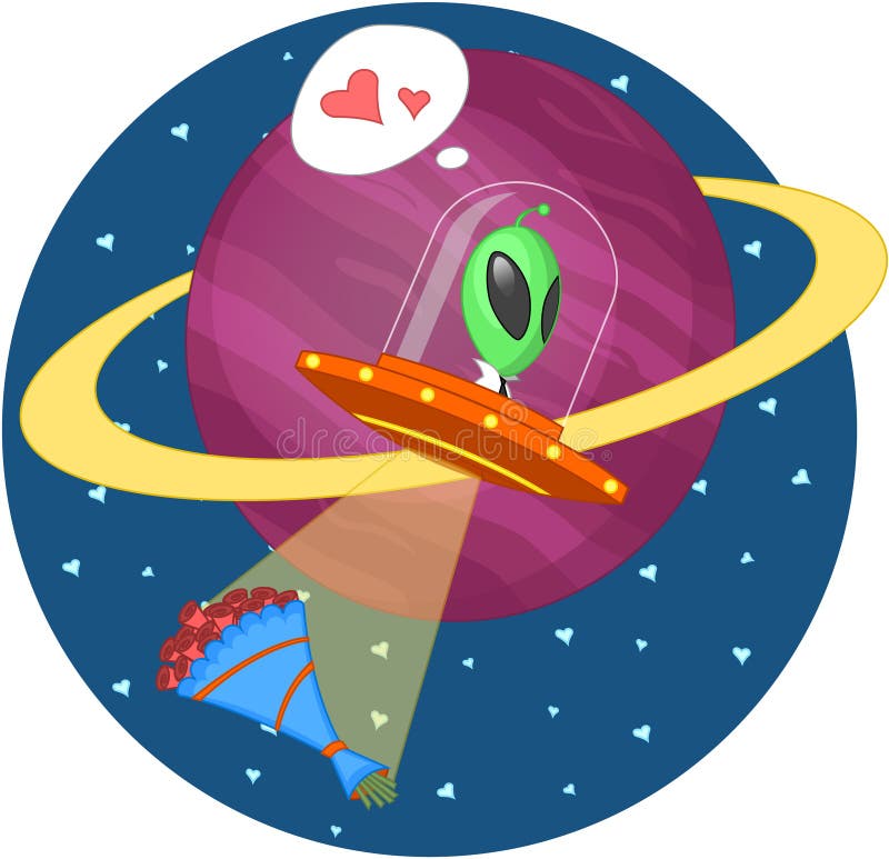 Alien and flowers stock vector. Illustration of bouquet - 49789948