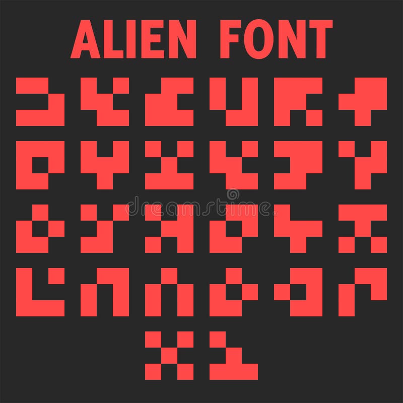 Alien Font Letters Alphabet for the Display of the Info Panel of a ...