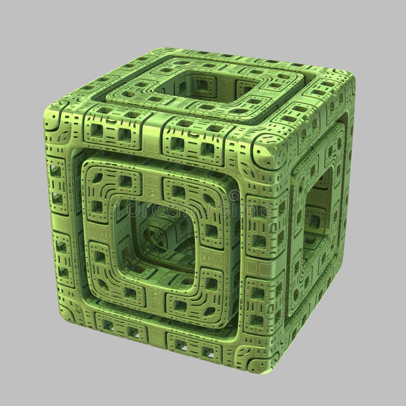 Fractal Cube Pattern stock illustration. Illustration of wallpaper ...