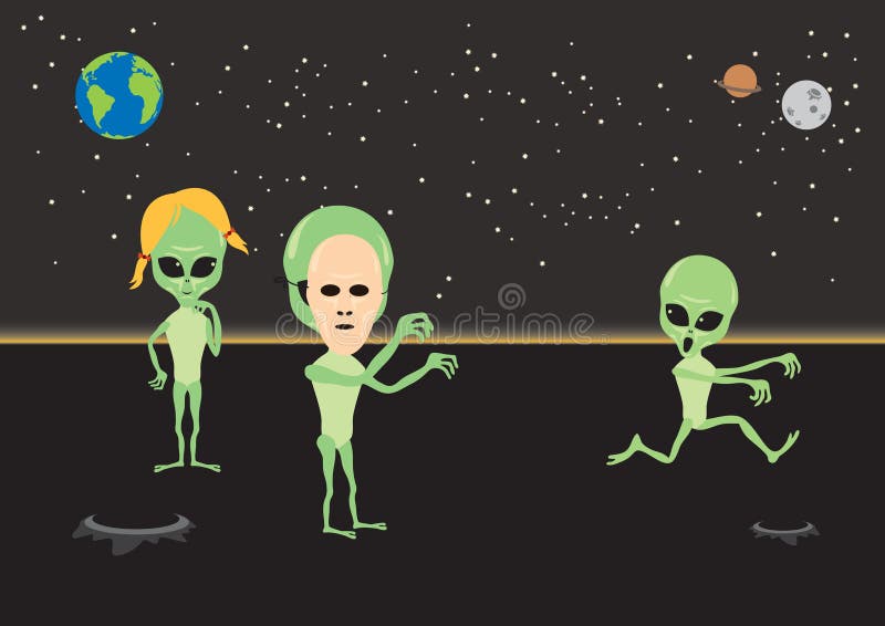 Alien Fun Vector Illustration Stock Vector - Illustration of monster ...