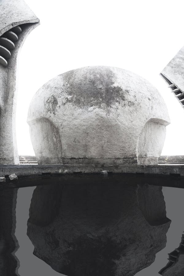 Alien Futuristic Concrete Empty Decorations with Abstract Shape ...