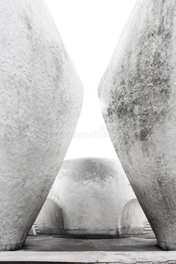 Alien Futuristic Concrete Empty Decorations with Abstract Shape ...