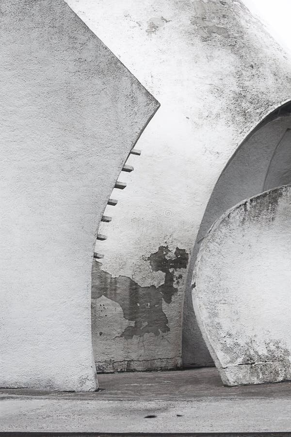 Alien Futuristic Concrete Empty Decorations with Abstract Shape ...