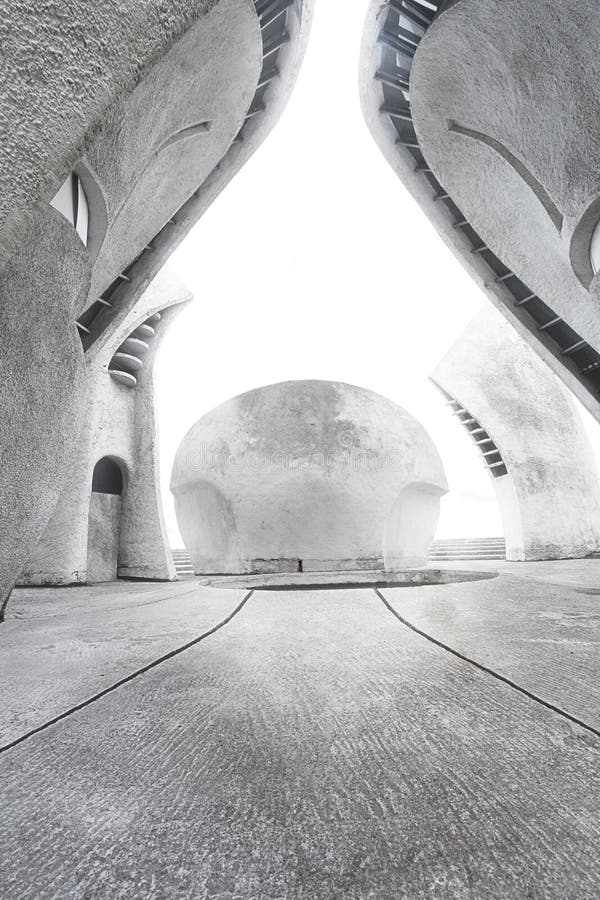 Alien Futuristic Concrete Empty Decorations with Abstract Shape ...