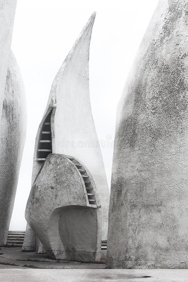 Alien Futuristic Concrete Empty Decorations with Abstract Shape ...