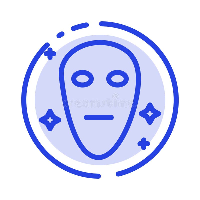 Alien, Galaxy, Space Blue Dotted Line Line Icon Stock Vector ...