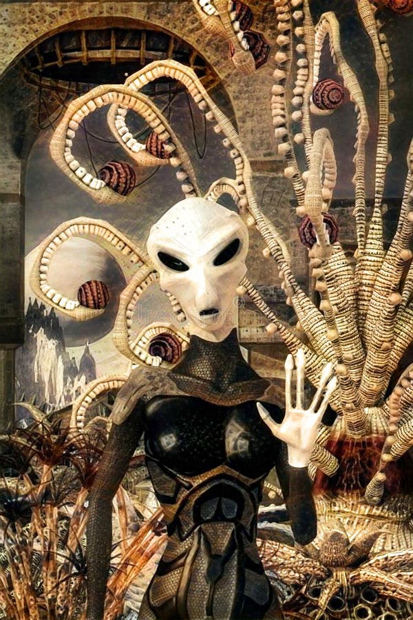 Alien garden painted stock illustration. Illustration of game - 81647913