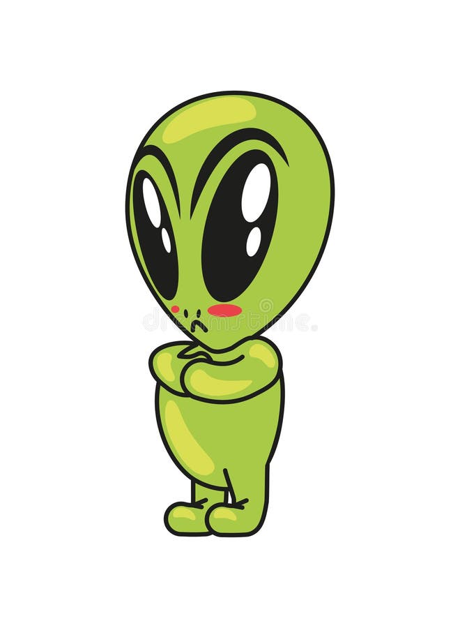 Alien Dog Green Cartoon Isolated. UFO Pet Vector Illustration Stock ...