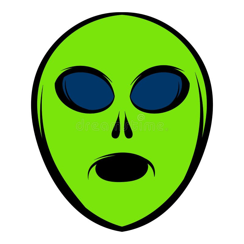 Alien Green Head Icon, Icon Cartoon Stock Vector - Illustration of ...