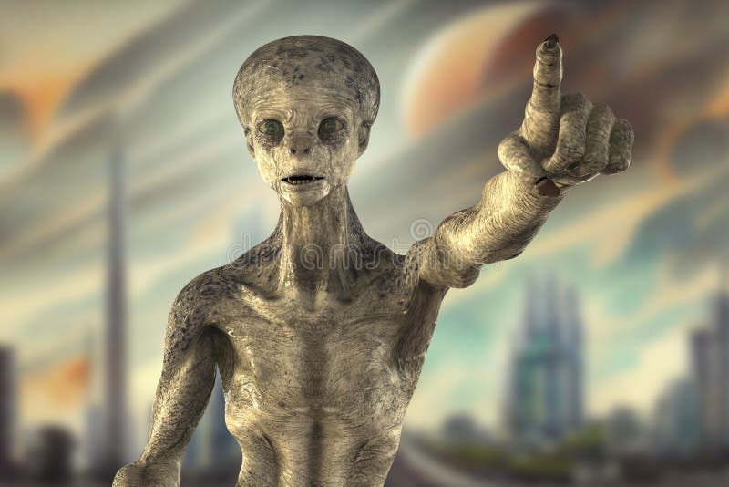 Alien Hand, 3D Illustration Stock Illustration - Illustration of ...