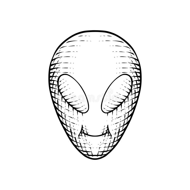 Alien Hand Drawn Illustration Stock Vector - Illustration of hand ...