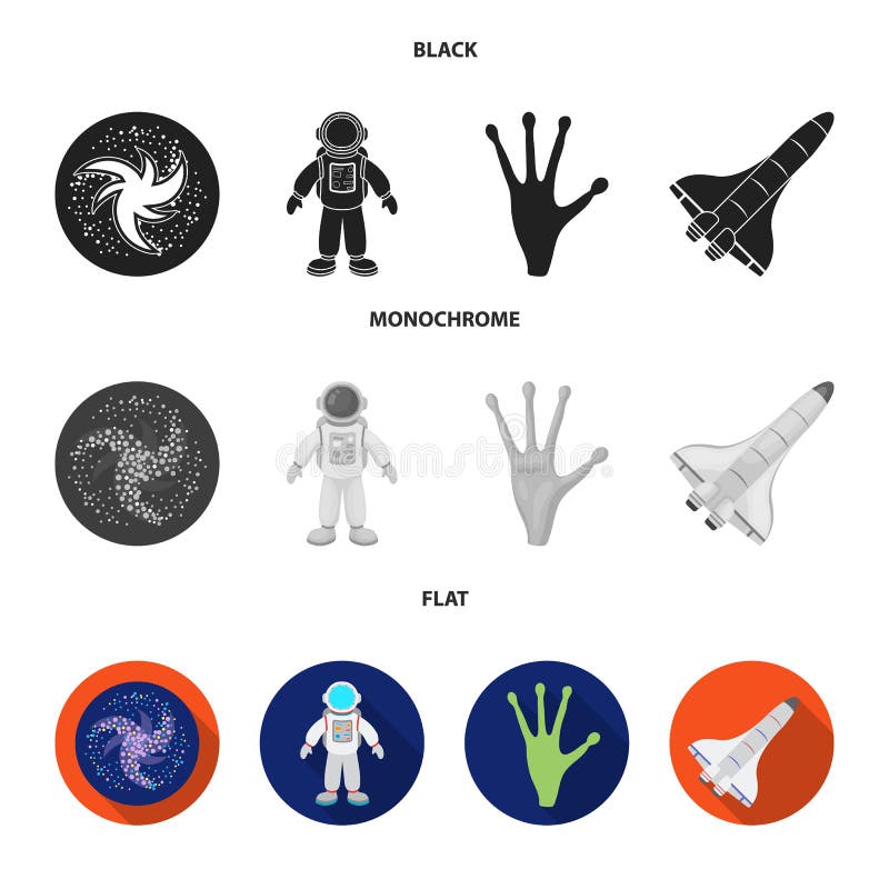 Alien`s Hand Icon in Black Style Isolated on White Background. Space ...
