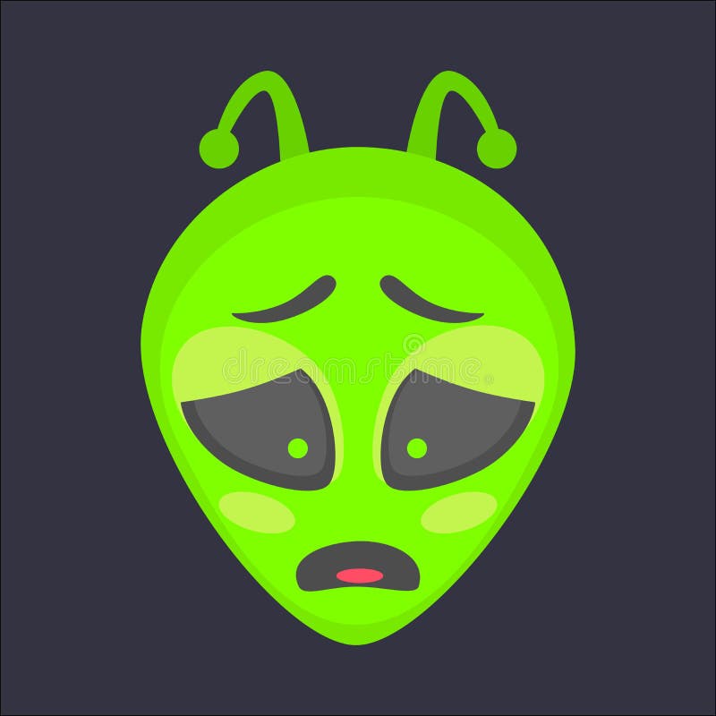 Alien head - Sad stock illustration. Illustration of emoticon - 134906358