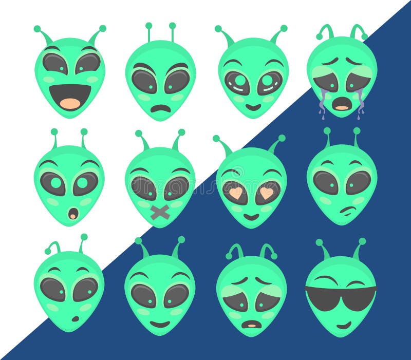 Alien head - set stock illustration. Illustration of humanoid - 167560408