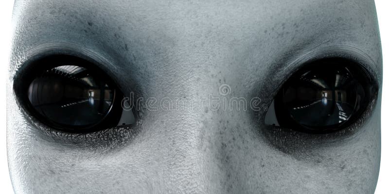 Alien Head. Close Up. UFO Concept. Isolate. 3d Rendering. Stock ...