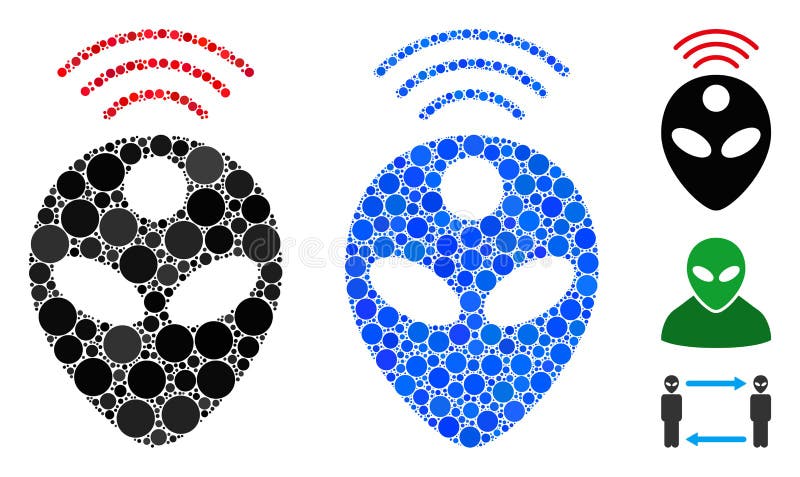 Alien Head Composition Icon of Spheric Items Stock Vector ...