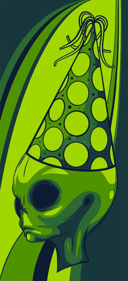 Alien Head Grey with Hat Vector Illustration Design Art Stock Vector ...