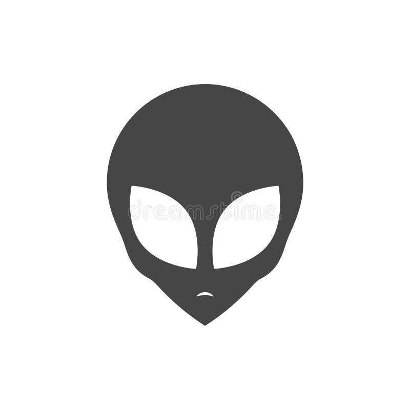 Alien Head Icon, Extraterrestrial Alien Face Stock Vector ...