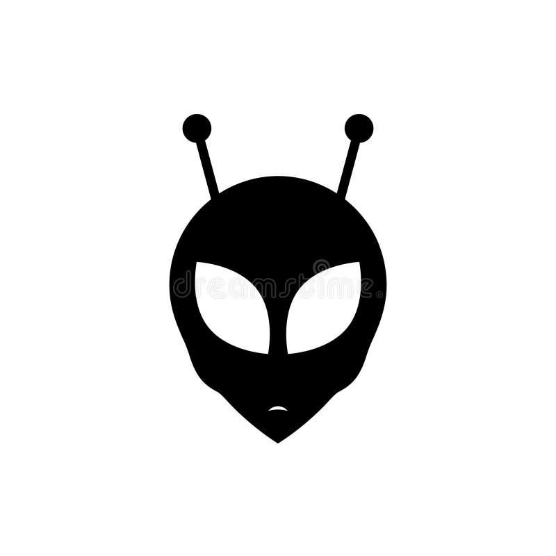 Alien Head Icon Isolated on White Background Stock Vector ...