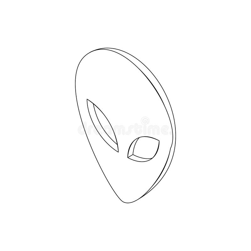 Alien Head Icon, Isometric 3d Style Stock Illustration - Illustration ...
