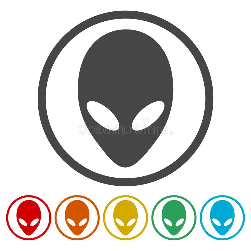 Alien head icons set stock vector. Illustration of face - 140460110