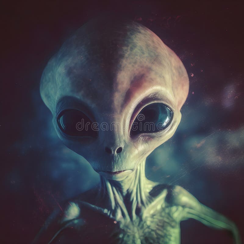 Scary Alien Face Expression Stock Illustration - Illustration of ...