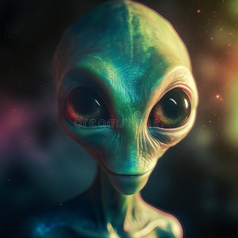 Scary Alien Face Expression Stock Illustration - Illustration of ...