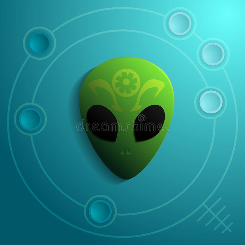 Alien Head Vector Icon stock vector. Illustration of glossy - 63175184