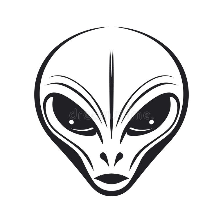 Alien Head Vector Icon, Grey Alien Silhouette Stock Illustration ...