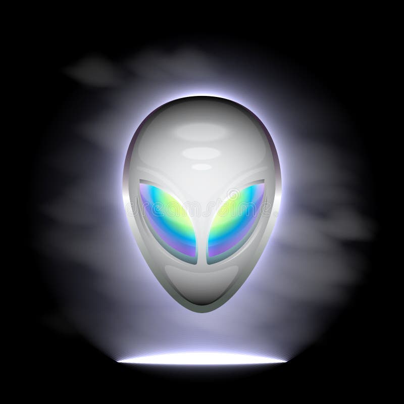 Alien head stock vector. Illustration of paranormal, isolated - 45608421