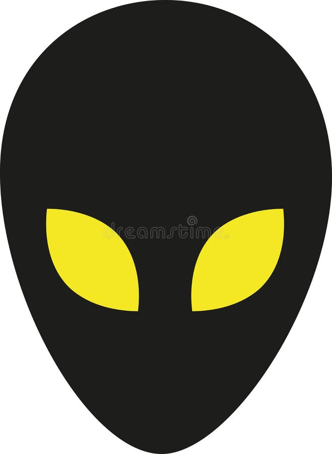 Alien Head with Yellow Eyes Stock Vector - Illustration of alien ...