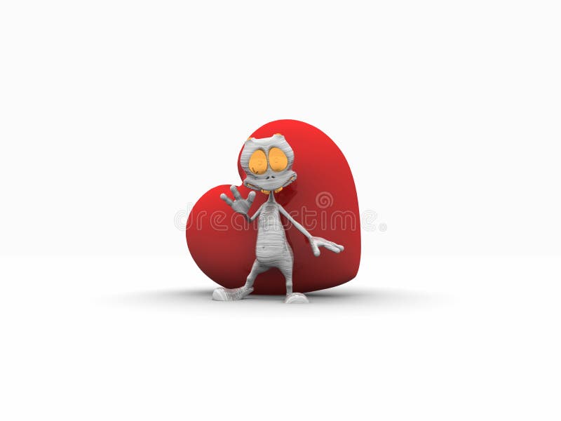 Alien and heart stock illustration. Illustration of loving - 7598534