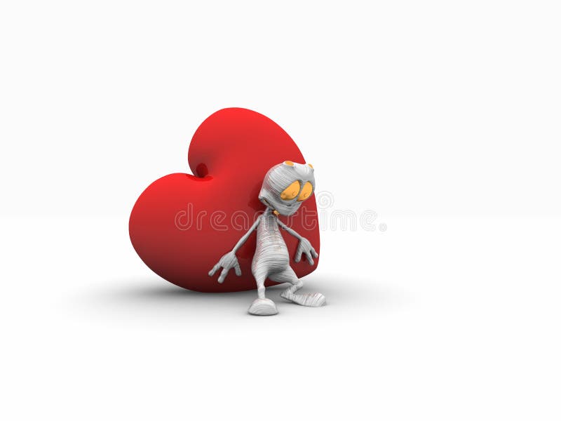 Alien and heart stock illustration. Illustration of love - 7598528