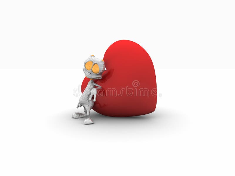 Alien and heart stock illustration. Illustration of emotion - 7598555