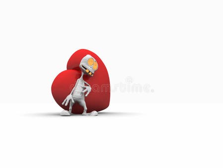 Alien and heart stock illustration. Illustration of abstract - 7598557