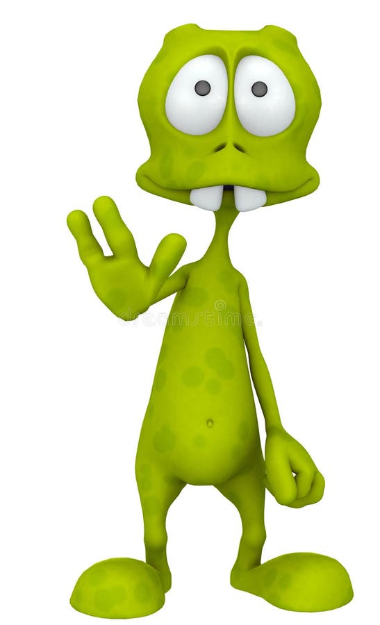 Nice Alien Cartoon Isolated Stock Illustration - Illustration of ...