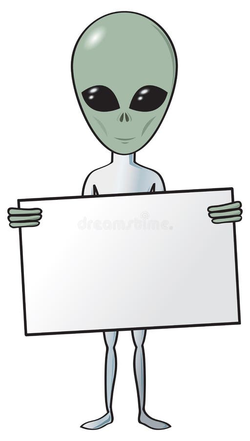 Alien Holding Sign stock vector. Illustration of ship - 30428930