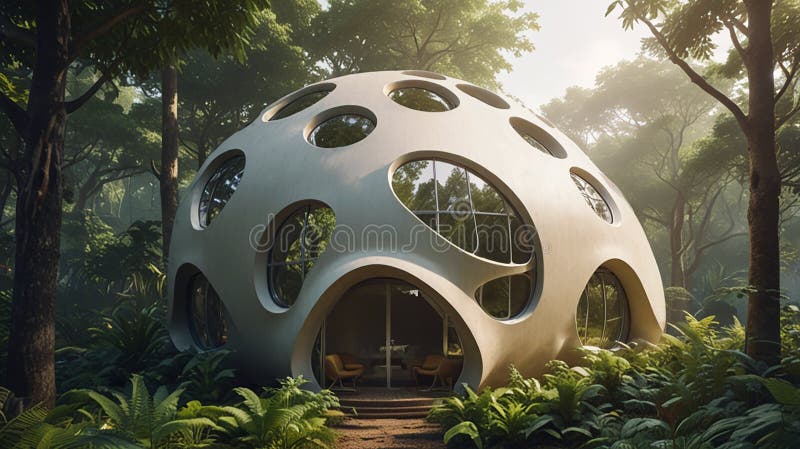 Alien House in the Jungle,with Rainforest Stock Illustration ...