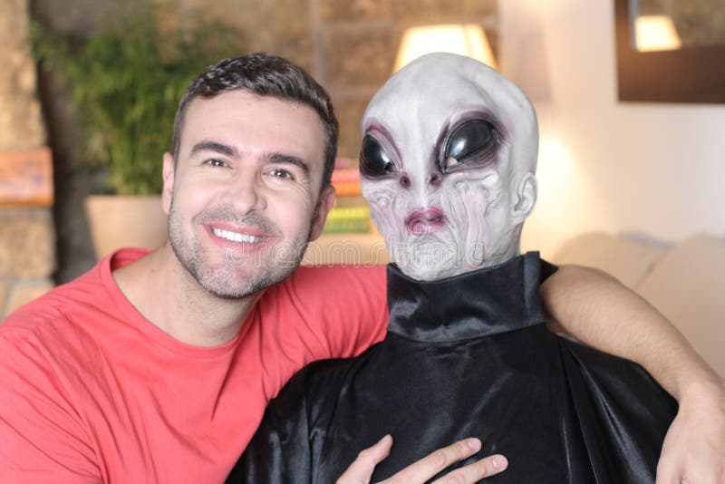 Alien and Human Reaching Friendship Stock Image - Image of discoverer ...