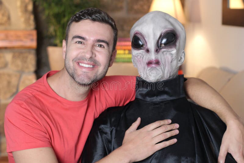 Alien and Human Reaching Friendship Stock Photo - Image of couple ...