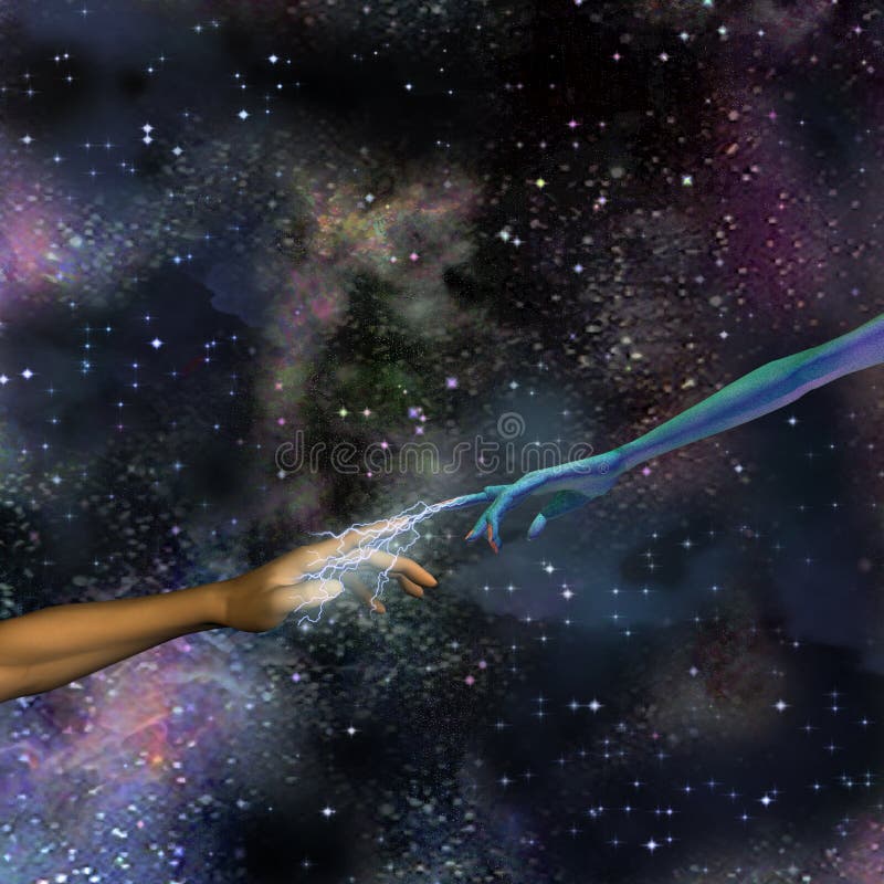 Alien Human touch stock illustration. Illustration of stretching - 13135474