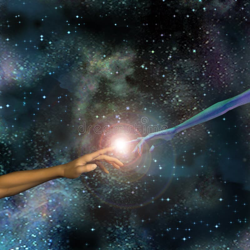 Alien Human touch stock illustration. Illustration of stretching - 13135474