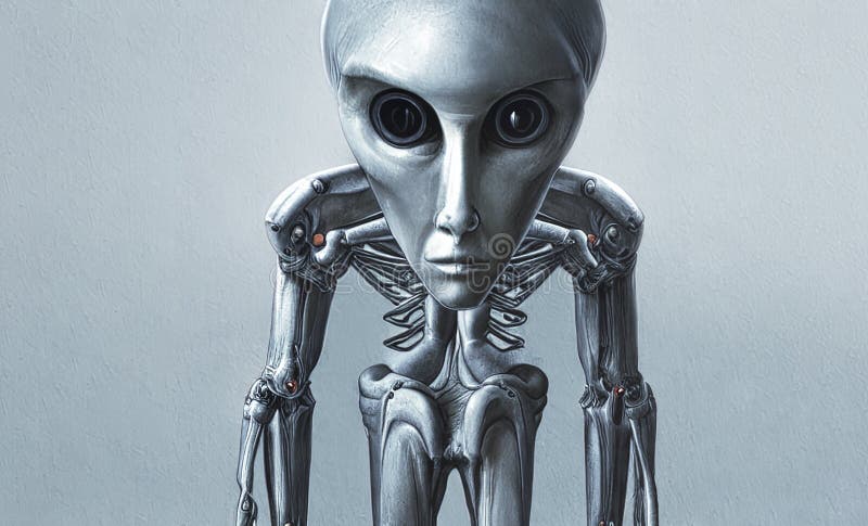 Alien Humanoid Robot Creature Stock Image - Image of space, alien ...