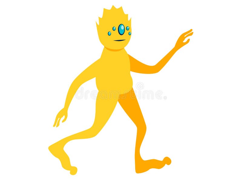 Alien Humanoid Spider, Isolated Object. in Minimalist Style Stock ...